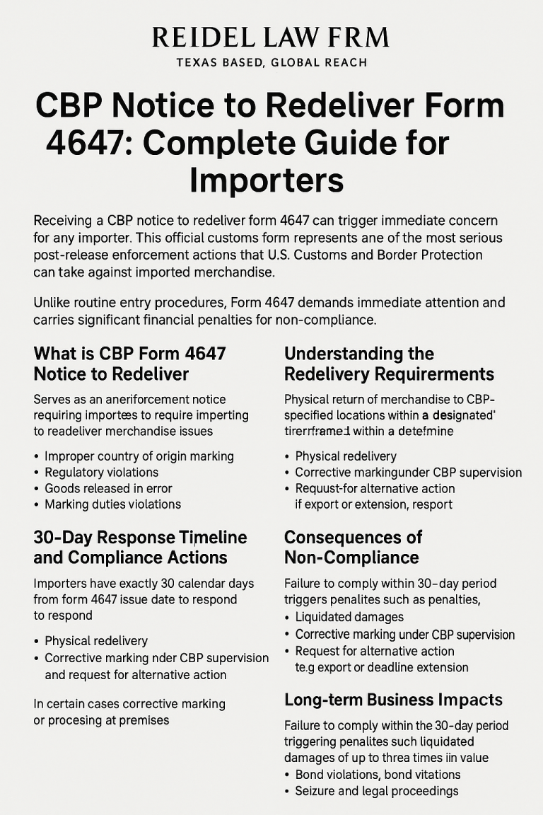 CBP Notice to Redeliver Form 4647: Complete Guide for Importers ...