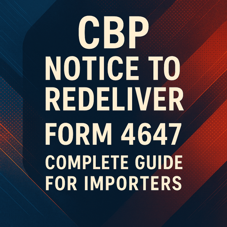 CBP Notice to Redeliver Form 4647: Complete Guide for Importers ...